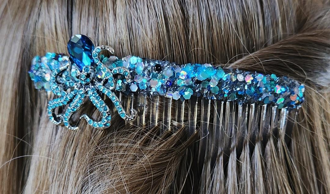 Octopus, Hair Comb, Coastal, Beach, Christmas, Gift - Etsy