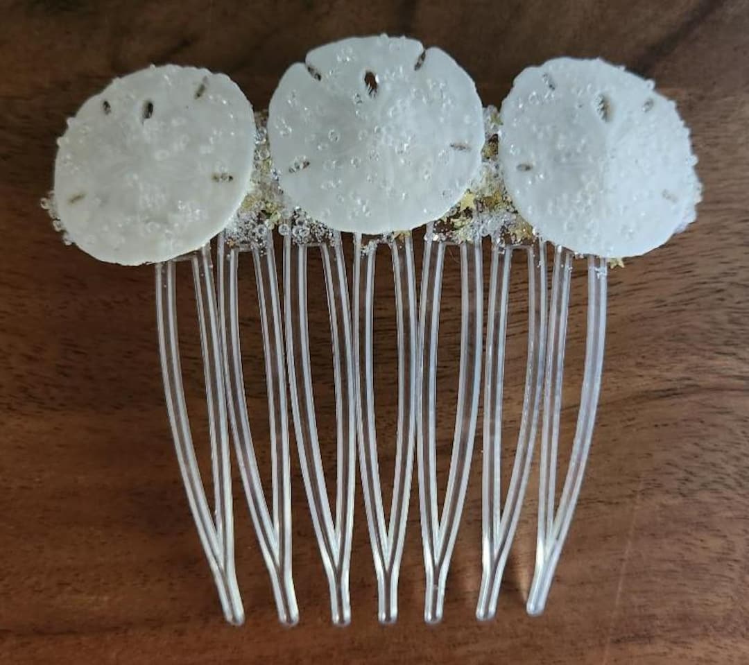 Glitter Sand Dollar Hair Comb: Beach Wedding Accessory - Etsy