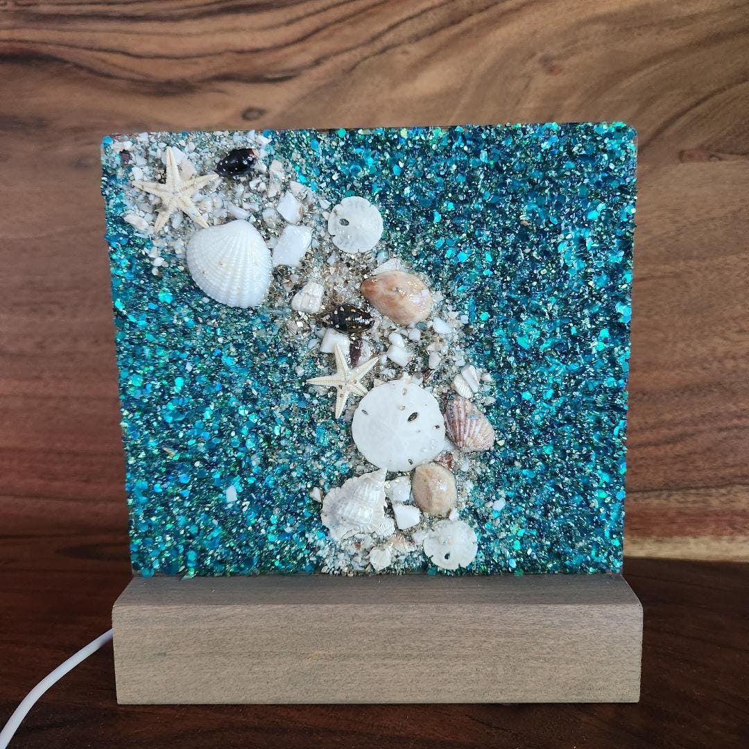Table Nightlight, Shells, Coastal, Beach, Ocean, Gift - Etsy