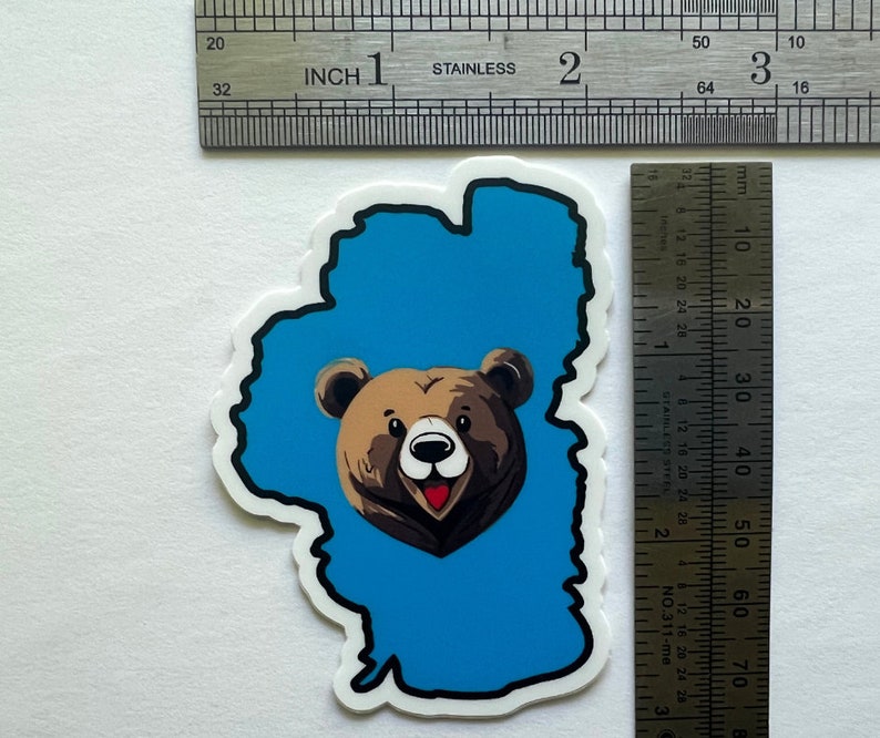 Happy Bear Head L Lake Tahoe Small Vinyl Sticker L Be Bear Aware L Keep ...