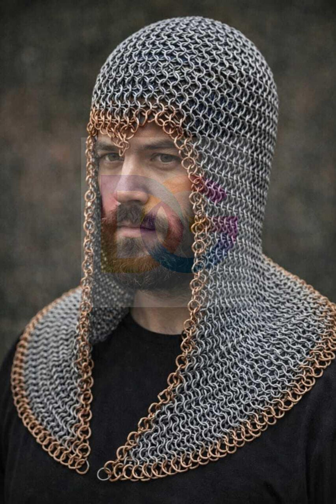 Handmade Aluminium Chainmail Open Neck Coif Hood | 10mm 16 Gauge Butted ...