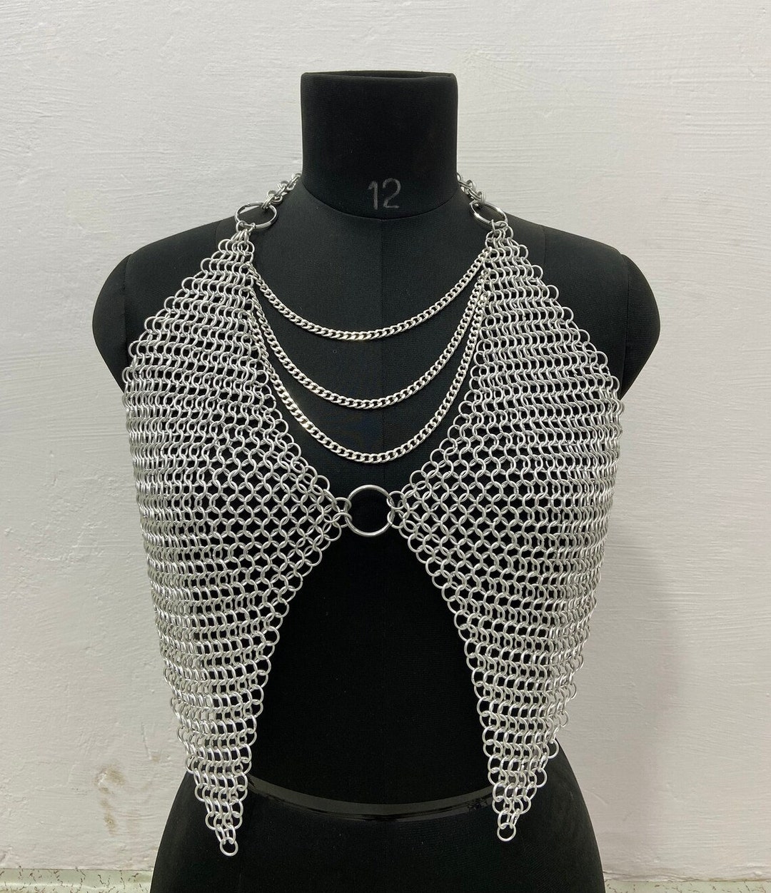 Chainmail Top Crop Halter Bra Cosplay Metal Stylish Aluminium ...