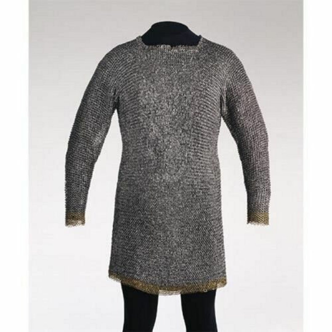 Medieval Chain Mail Hauberk Flat Riveted Flat Washer Chainmail ...
