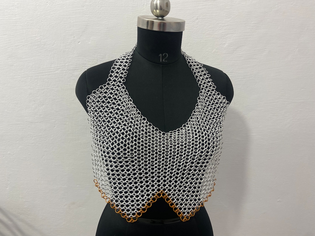 Medieval Chainmail Bra Aluminium Chain Mail Butted Halter Top Bra ...