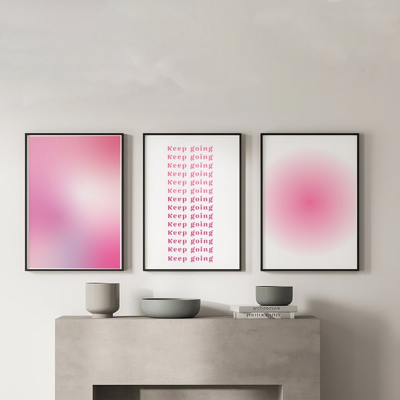 Pink Aura Poster Retro Aura Poster Spiritual Wall Art Pink - Etsy