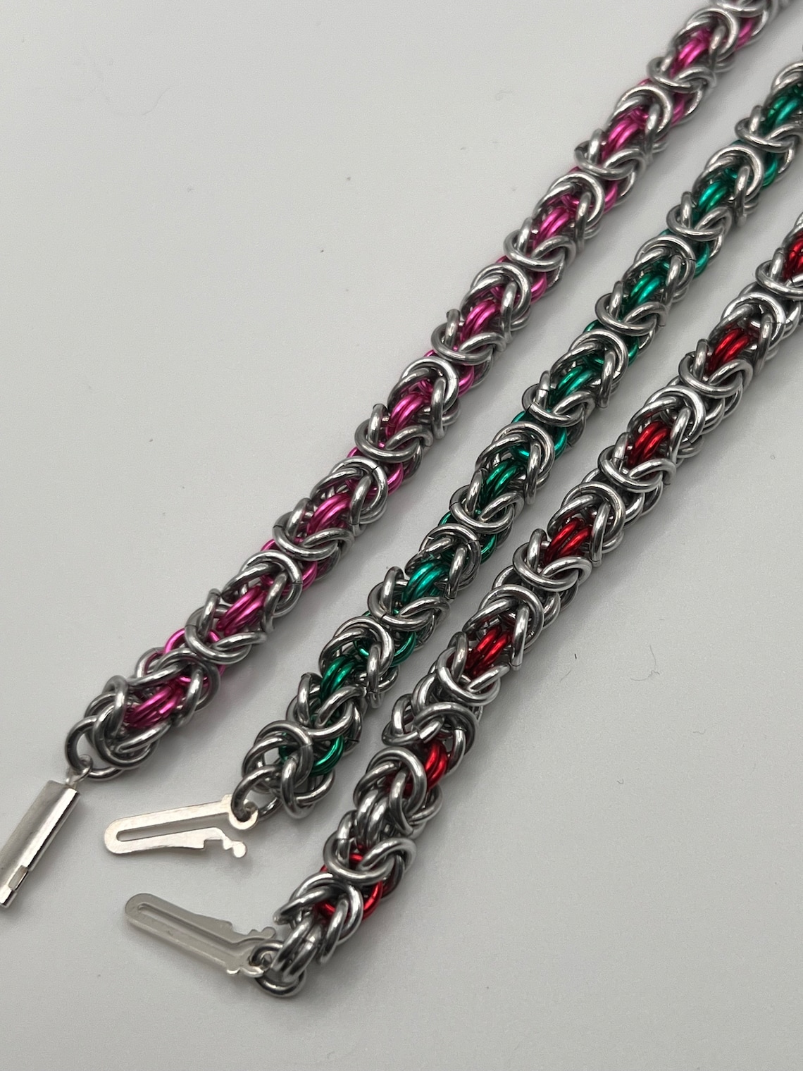 Ruby Red Byzantine Weave Chainmail Bracelet - Etsy