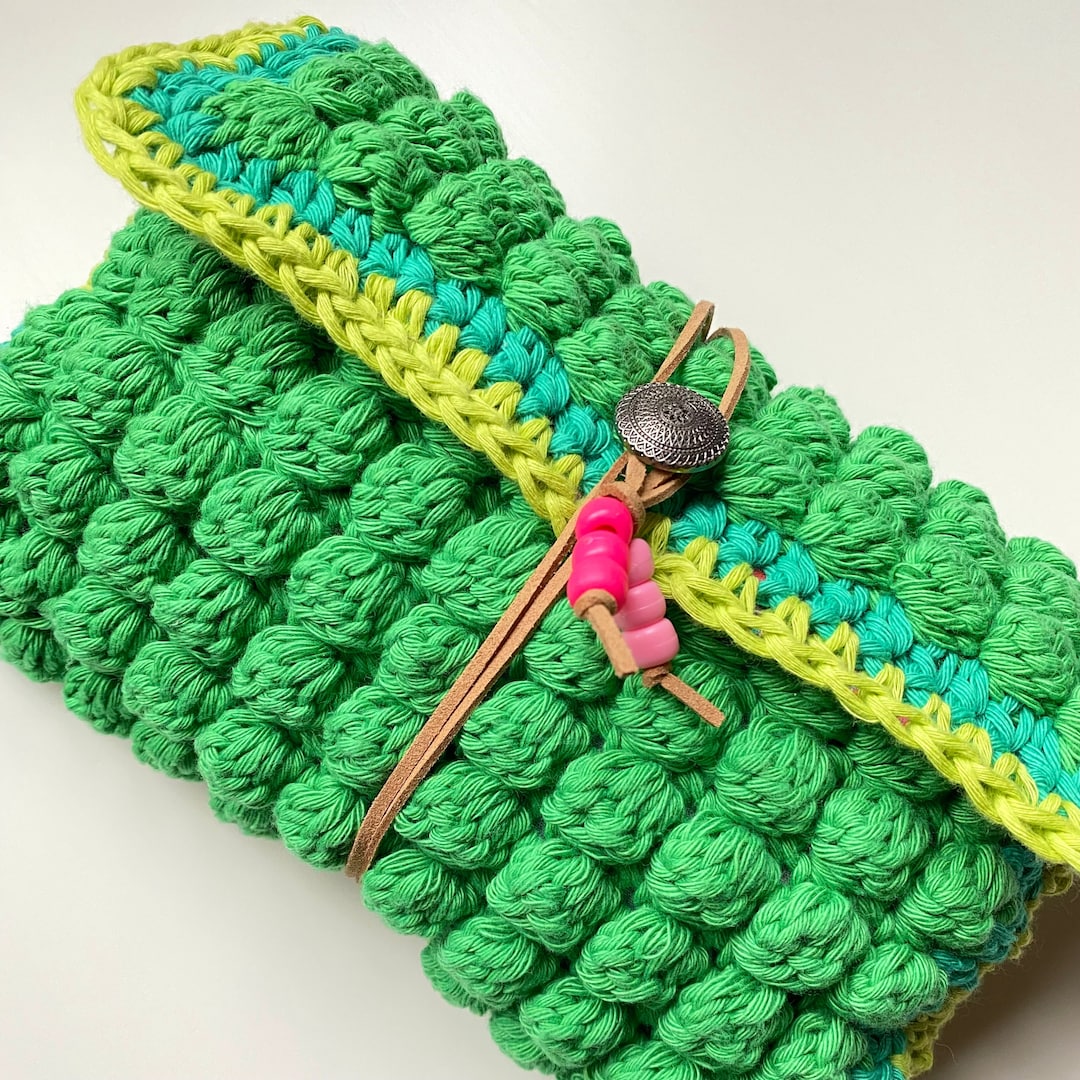 Crochet Vintage Bubble Clutch Bag - Cute Summer Bohemian Handbag - Hand ...
