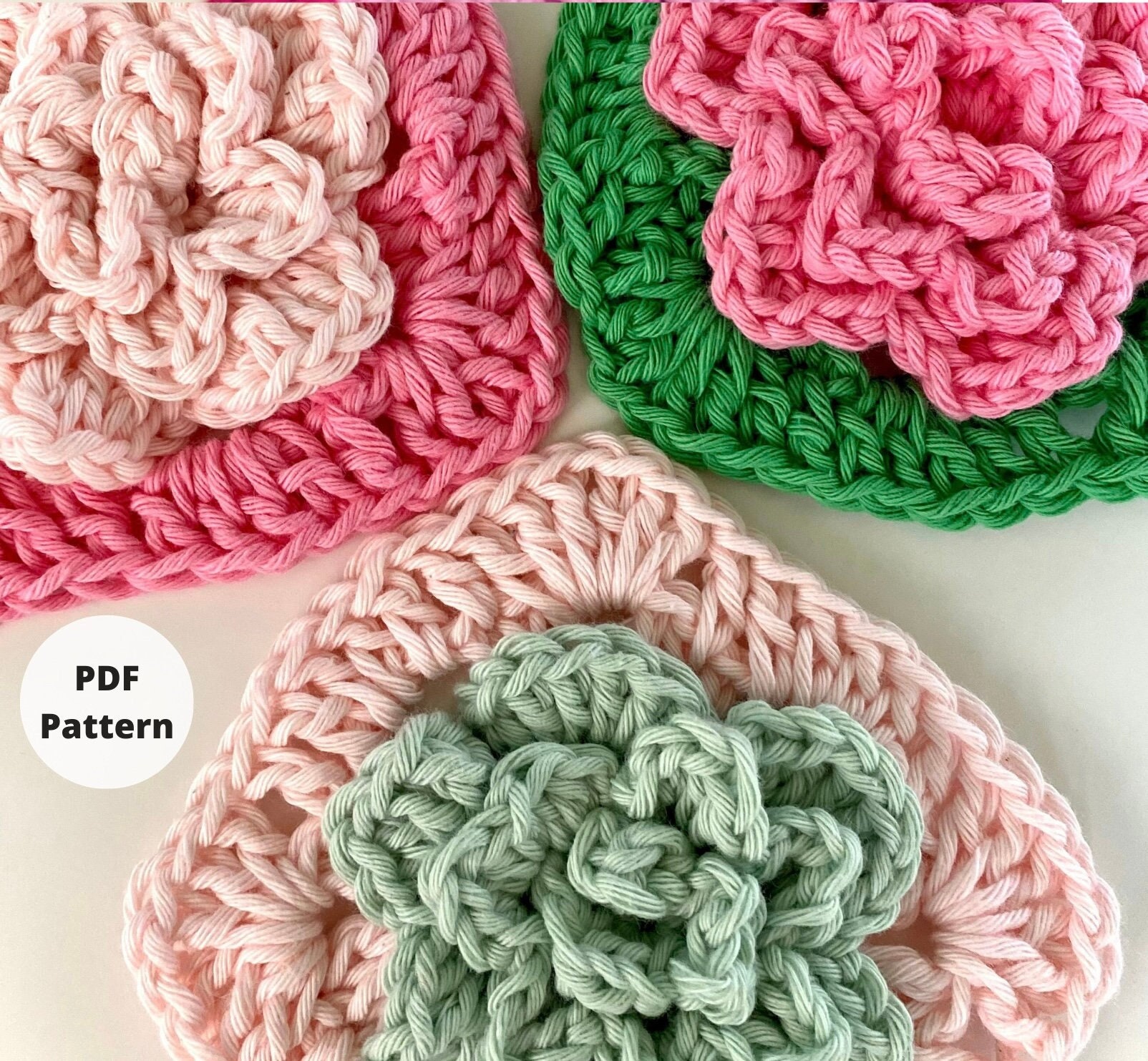 Crochet Rose Flower Pattern - Flower Granny Square - Rose Pattern ...
