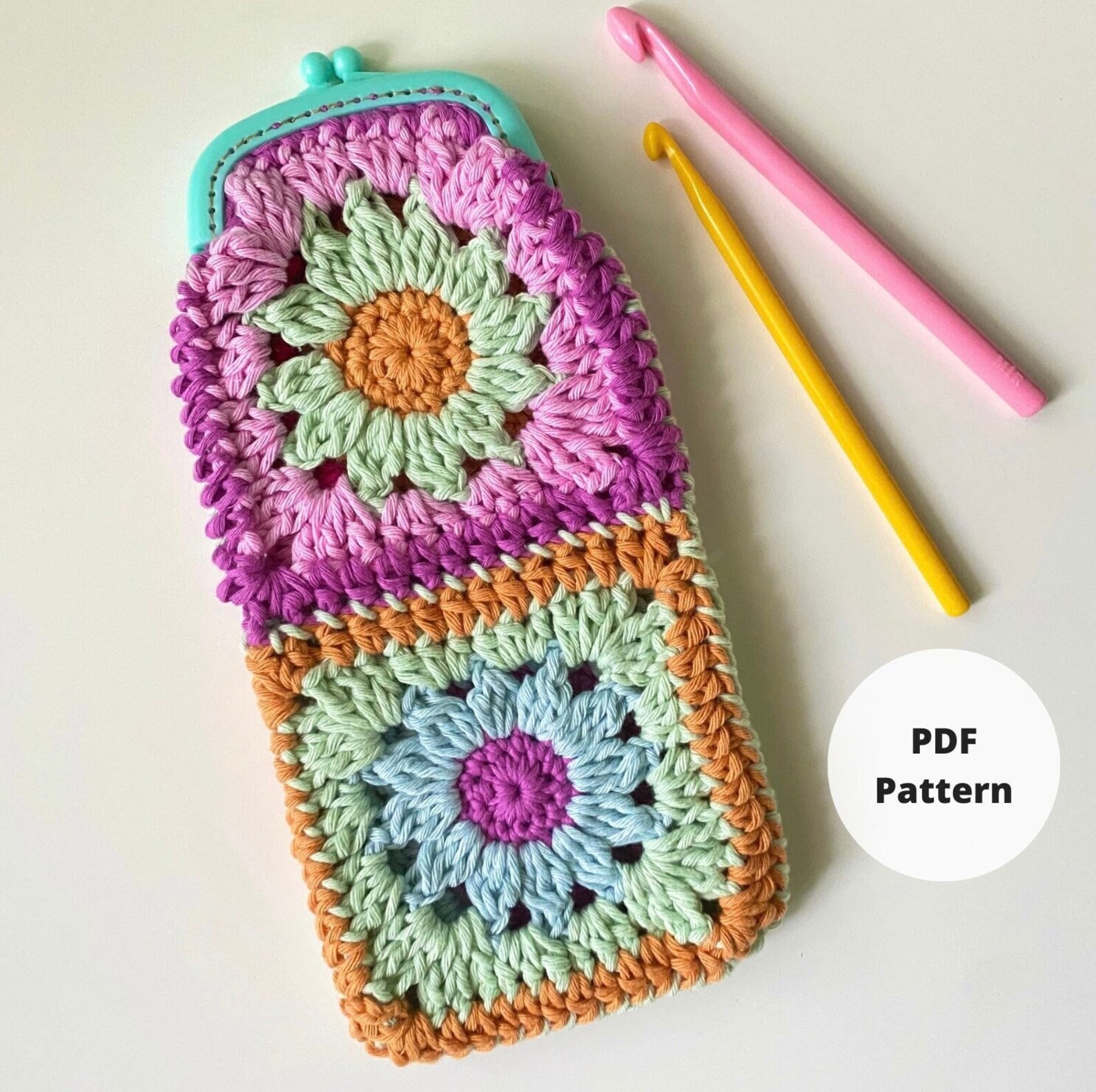 Crochet Pouch Pattern - Crochet Hook Case - Crochet Clutch Pattern ...