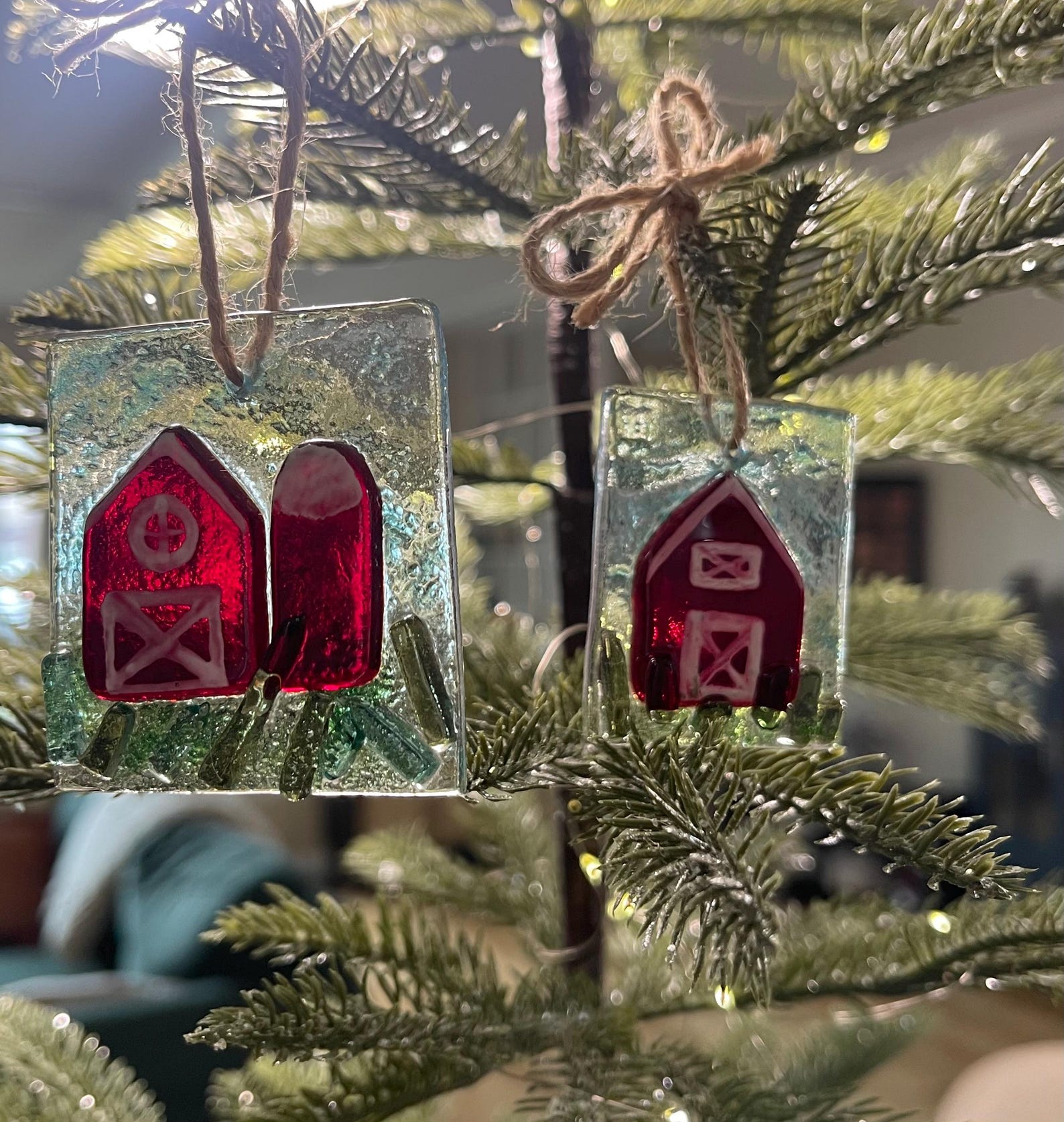 Fused Glass Barn Scene - Etsy