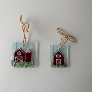 Fused Glass Barn Scene - Etsy