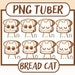 Bread Cat Pngtuber | Cute Vtuber Model | Chibi | Kitty | Twitch ...