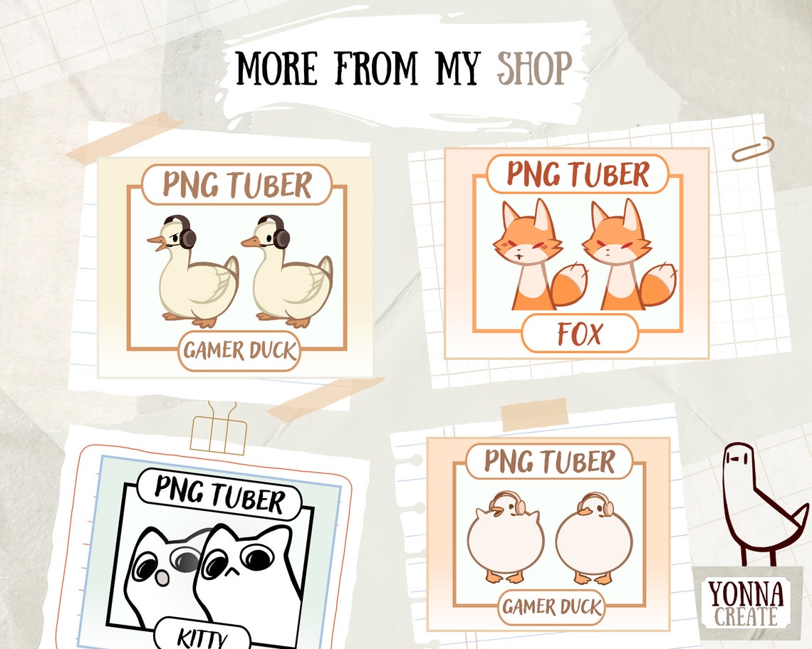 Gamer Fluffy Duck Pngtuber Cute Vtuber Model Chibi Duck - Etsy