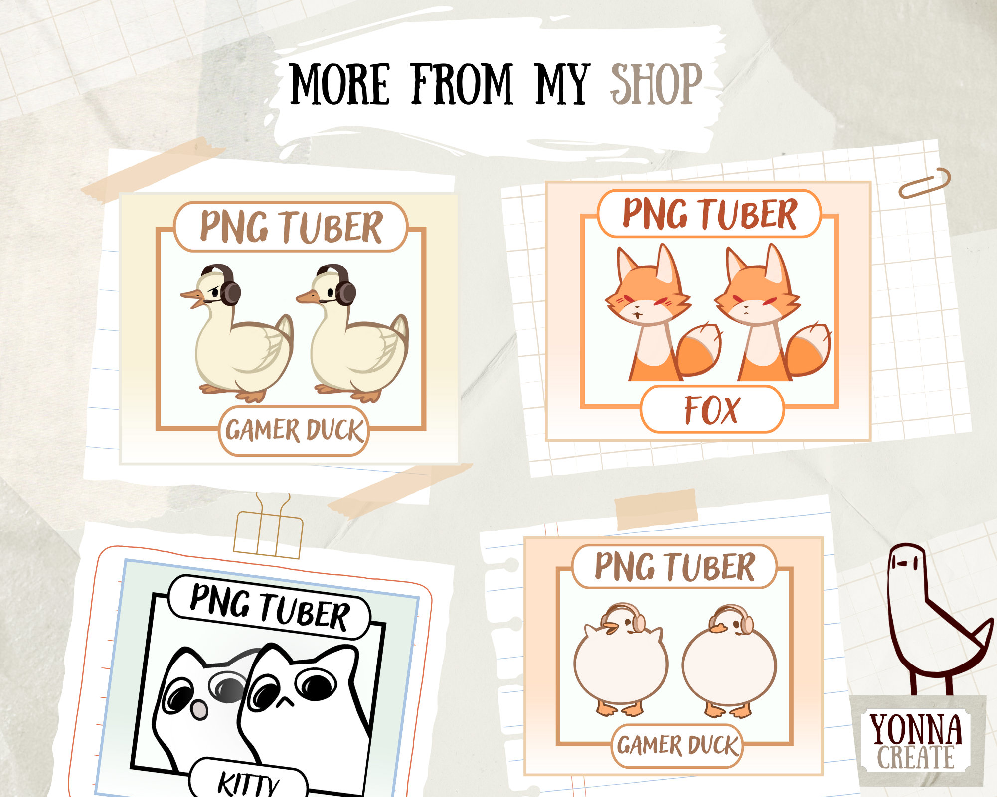 Gamer Fluffy Duck Pngtuber | Cute Vtuber Model | Chibi | Duck | Twitch ...