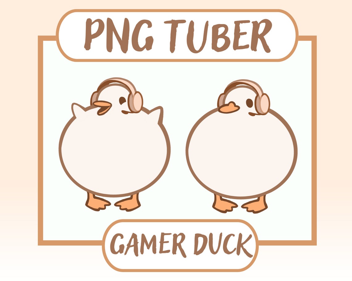 Gamer Fluffy Duck Pngtuber Cute Vtuber Model Chibi Duck - Etsy Canada