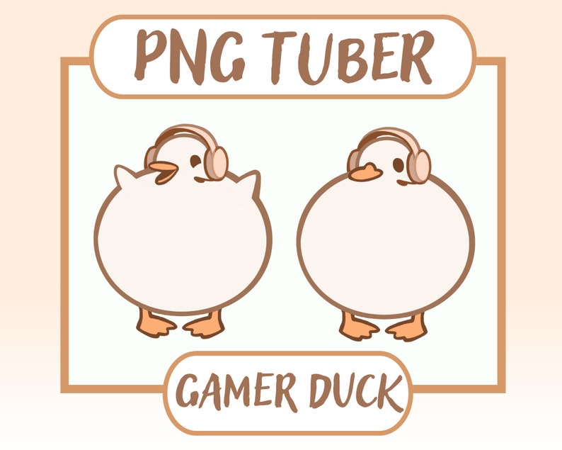 Gamer Fluffy Duck Pngtuber | Cute Vtuber Model | Chibi | Duck | Twitch ...