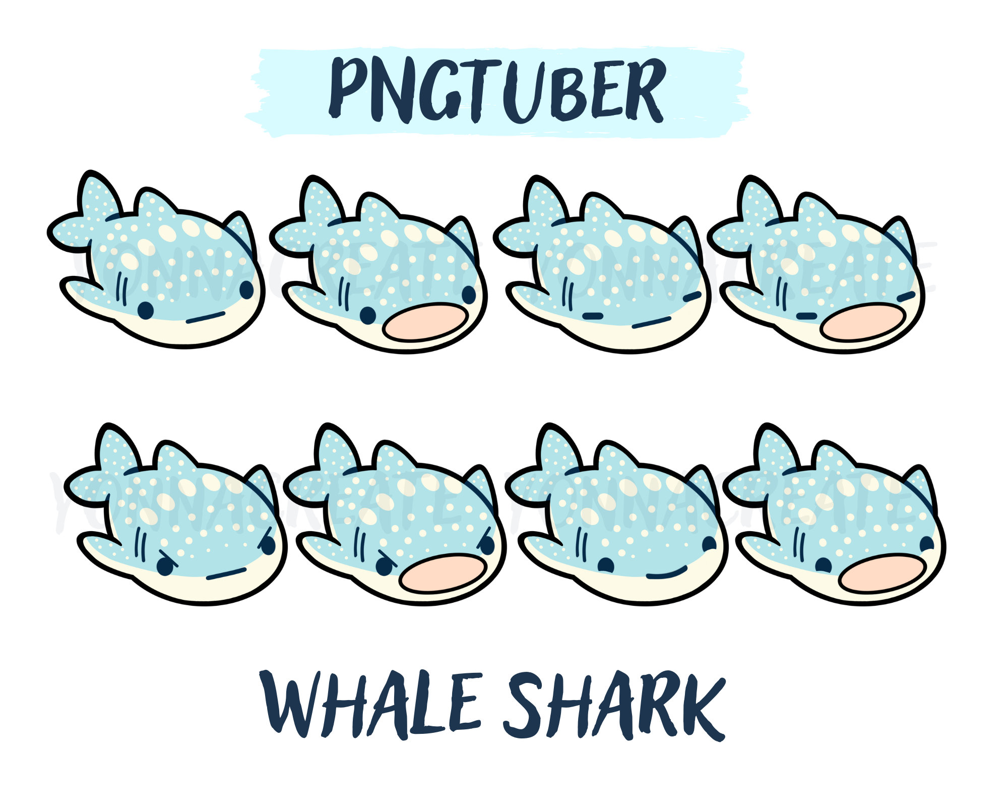 Whale Shark Pngtuber | Shark | Fish | Cute Vtuber Model | Kawaii ...