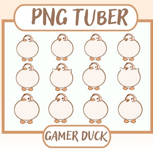 Gamer Fluffy Duck Pngtuber | Cute Vtuber Model | Chibi | Duck | Twitch ...