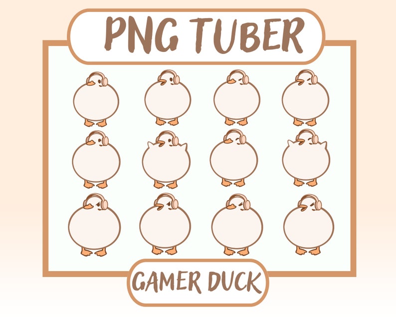 Gamer Fluffy Duck Pngtuber | Cute Vtuber Model | Chibi | Duck | Twitch ...