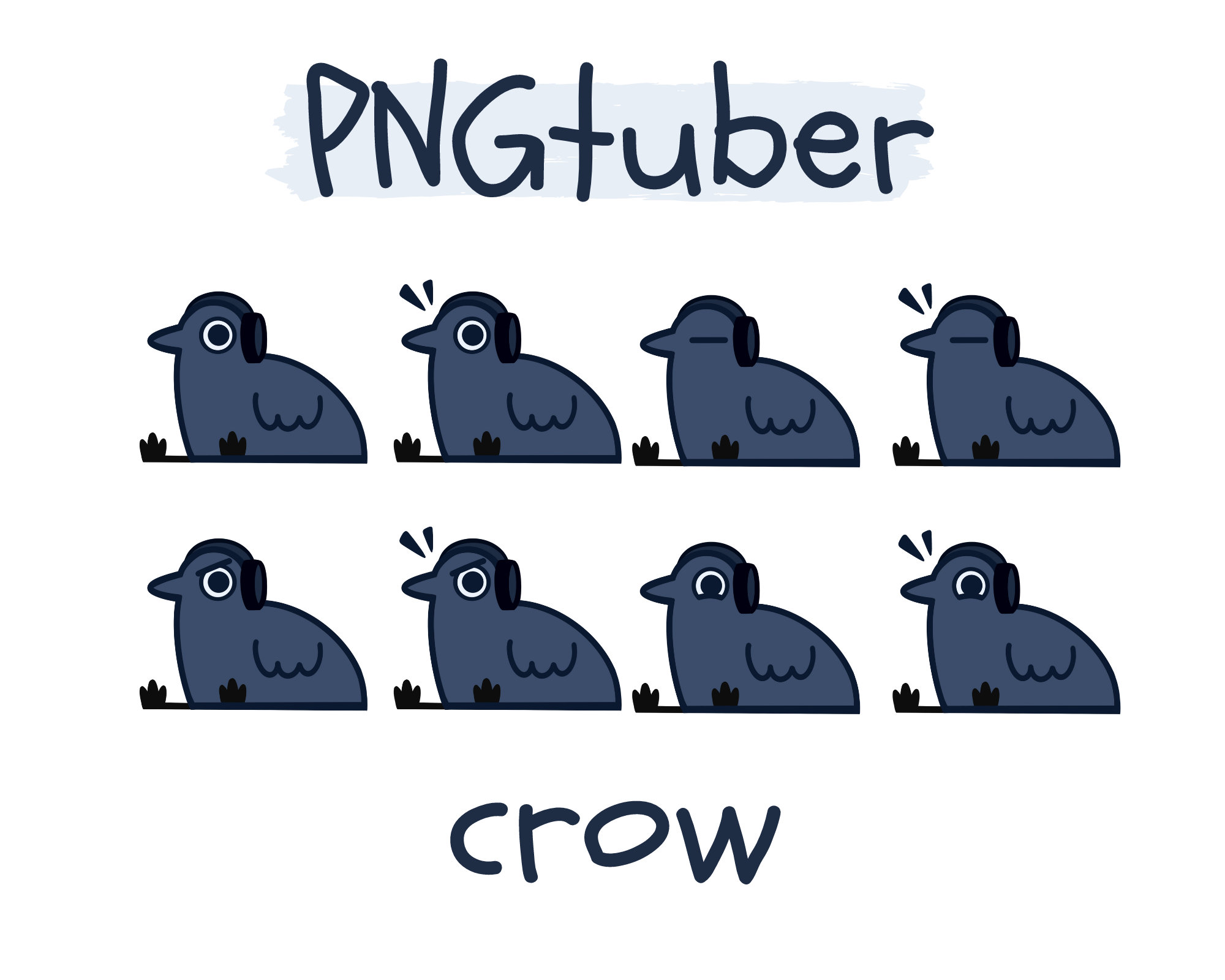 Crow Pngtuber | Crow | Cute Vtuber Model | Bird | Chibi | Twitch ...
