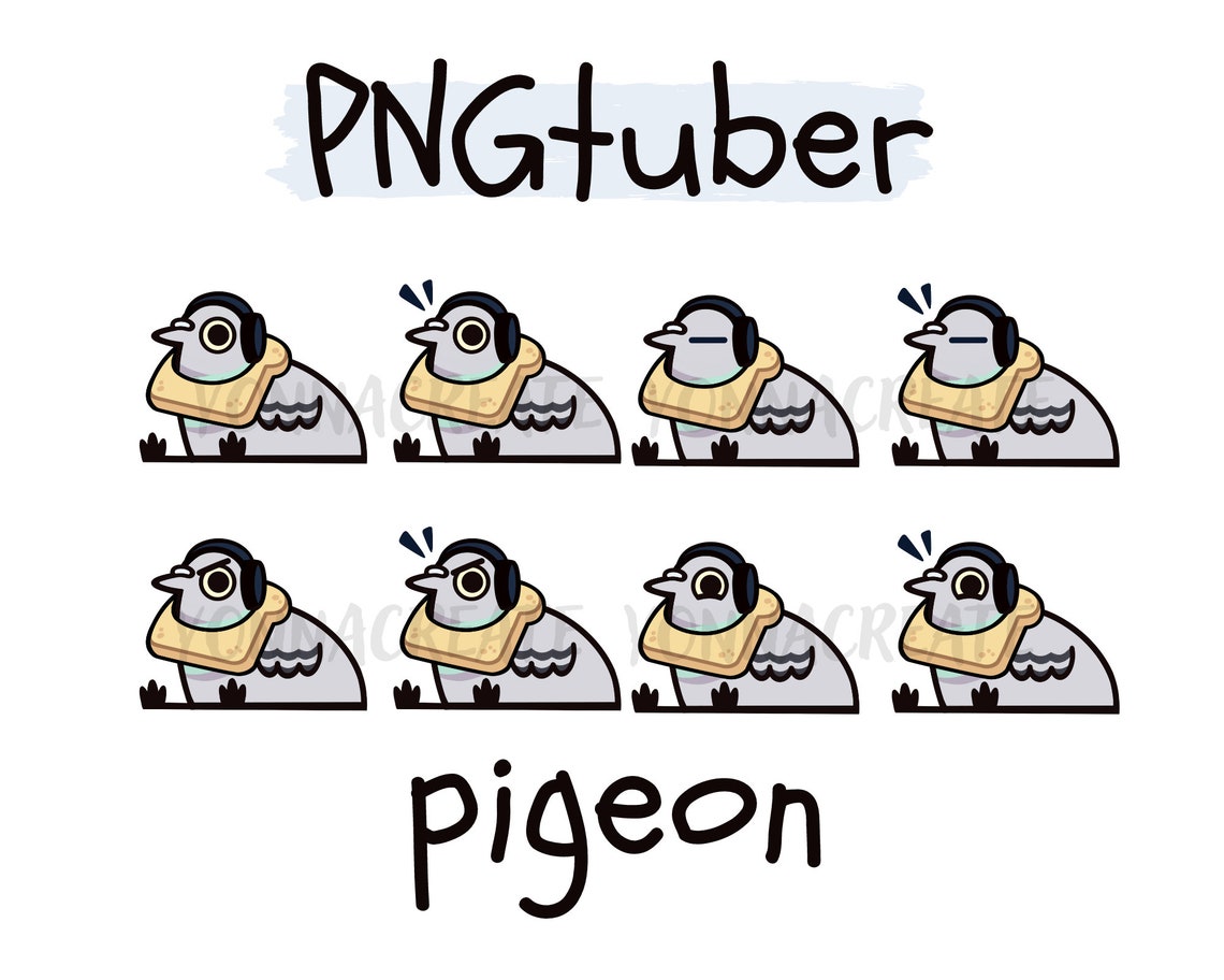 Pigeon Pngtuber | Cute Vtuber Model | Chibi | Pigeon | Dove | Twitch ...