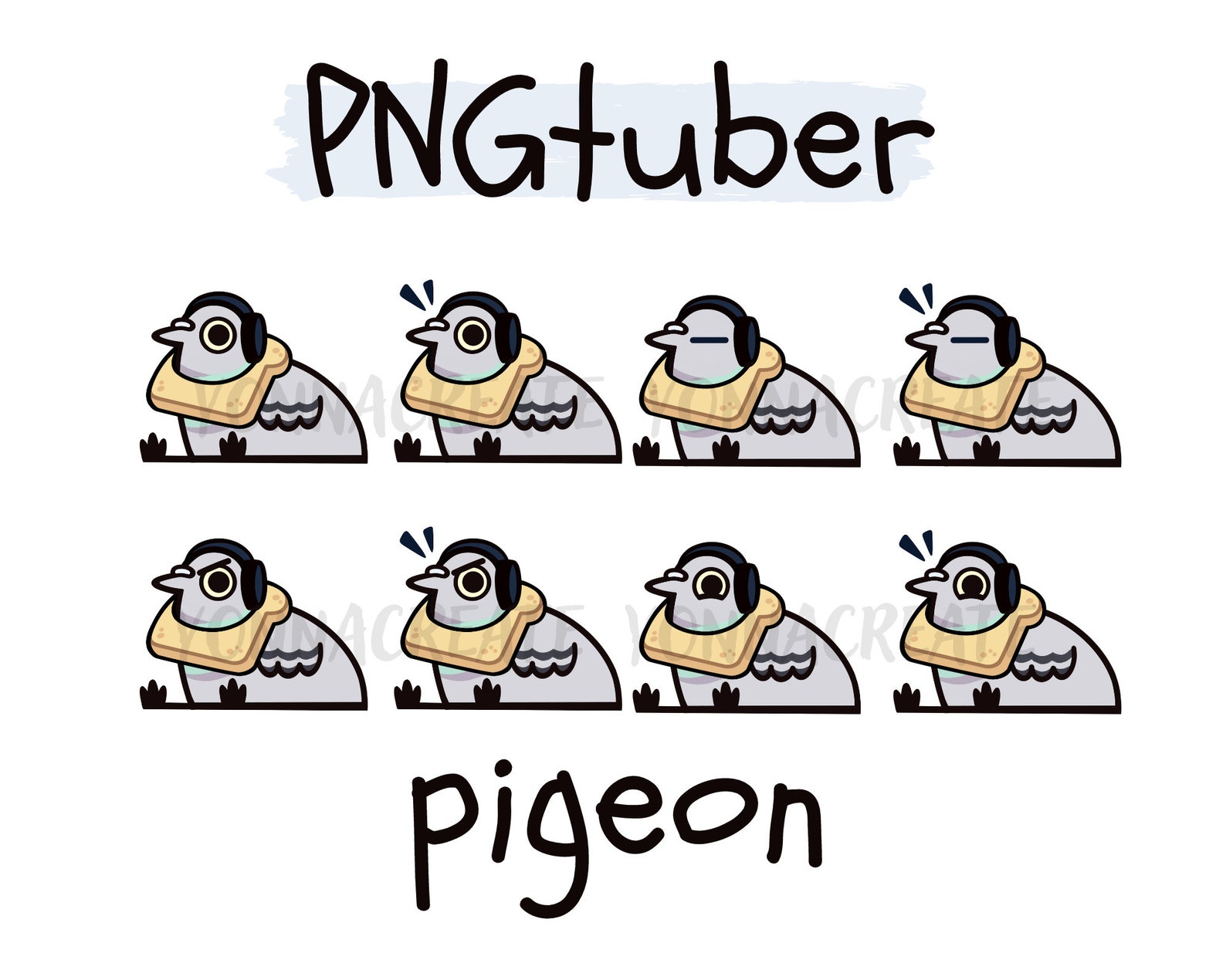 Pigeon Pngtuber | Cute Vtuber Model | Chibi | Pigeon | Dove | Twitch ...