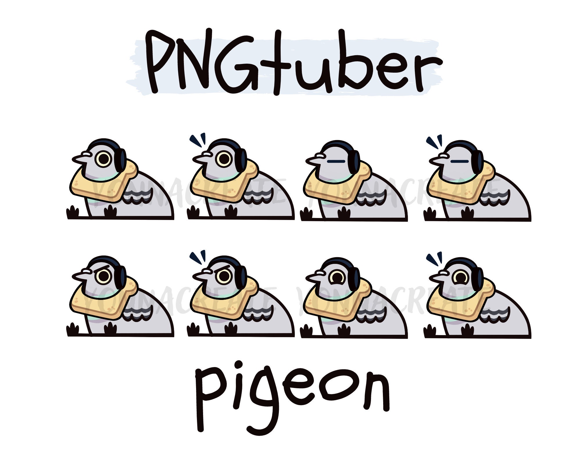 Pigeon Pngtuber | Cute Vtuber Model | Chibi | Pigeon | Dove | Twitch ...