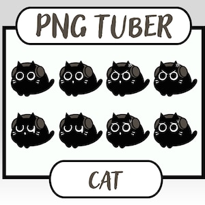 Cat Pngtuber | Black Cat | Gamer Cat | Cute Vtuber Model | Chibi ...