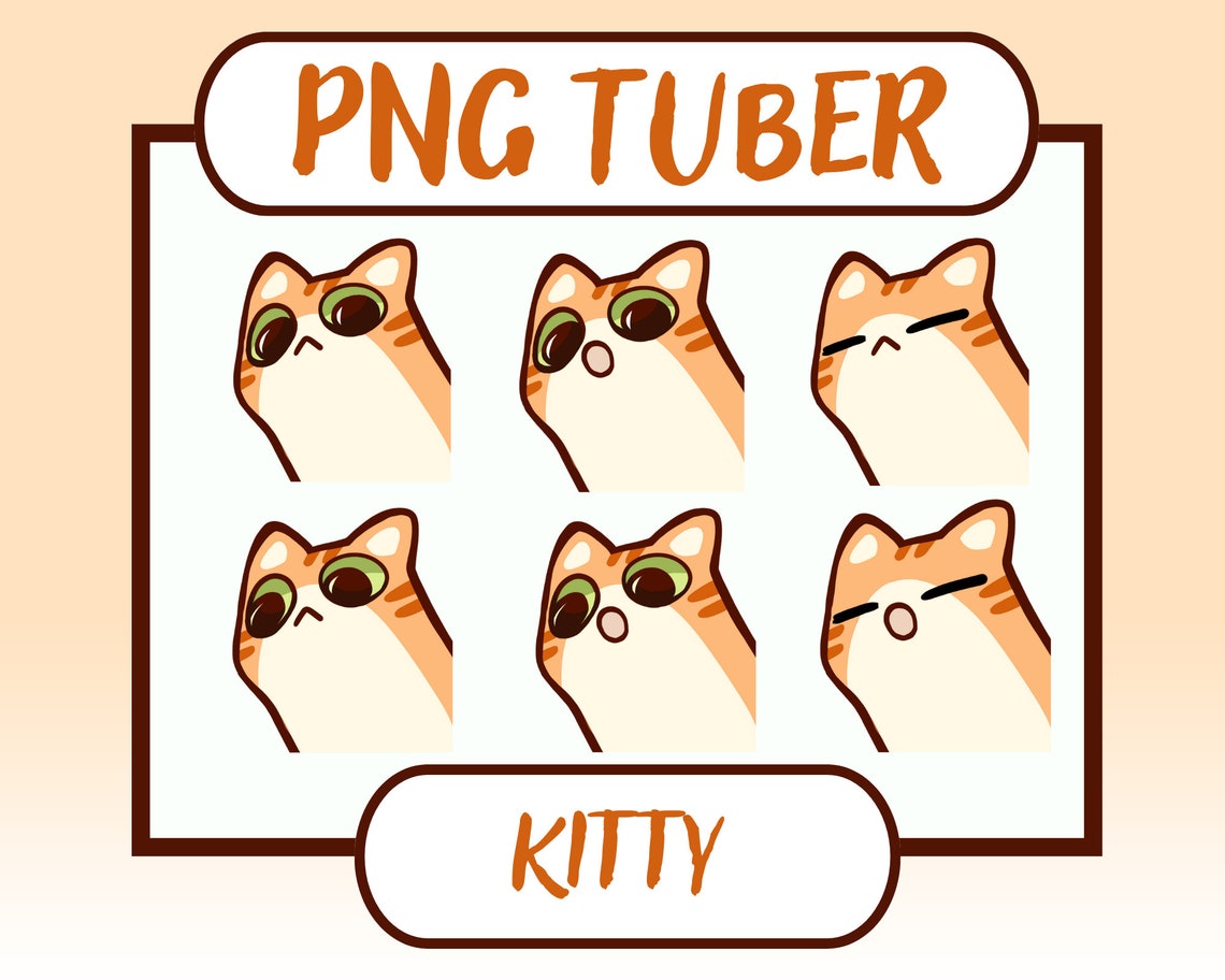 Cat Pngtuber Ginger Cat Orange Cat Cute Vtuber Model Chibi Kitty Twitch ...