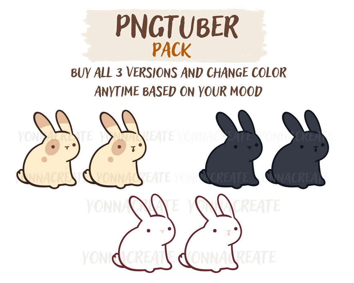 Bunny Pngtuber Pack | Cute Vtuber Model | Chibi | Bunny | Rabbit ...