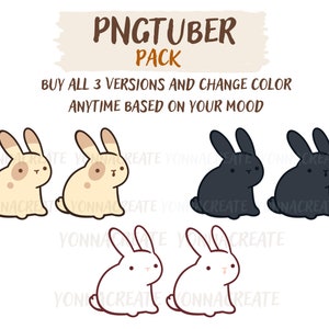 Bunny Pngtuber Pack | Cute Vtuber Model | Chibi | Bunny | Rabbit ...