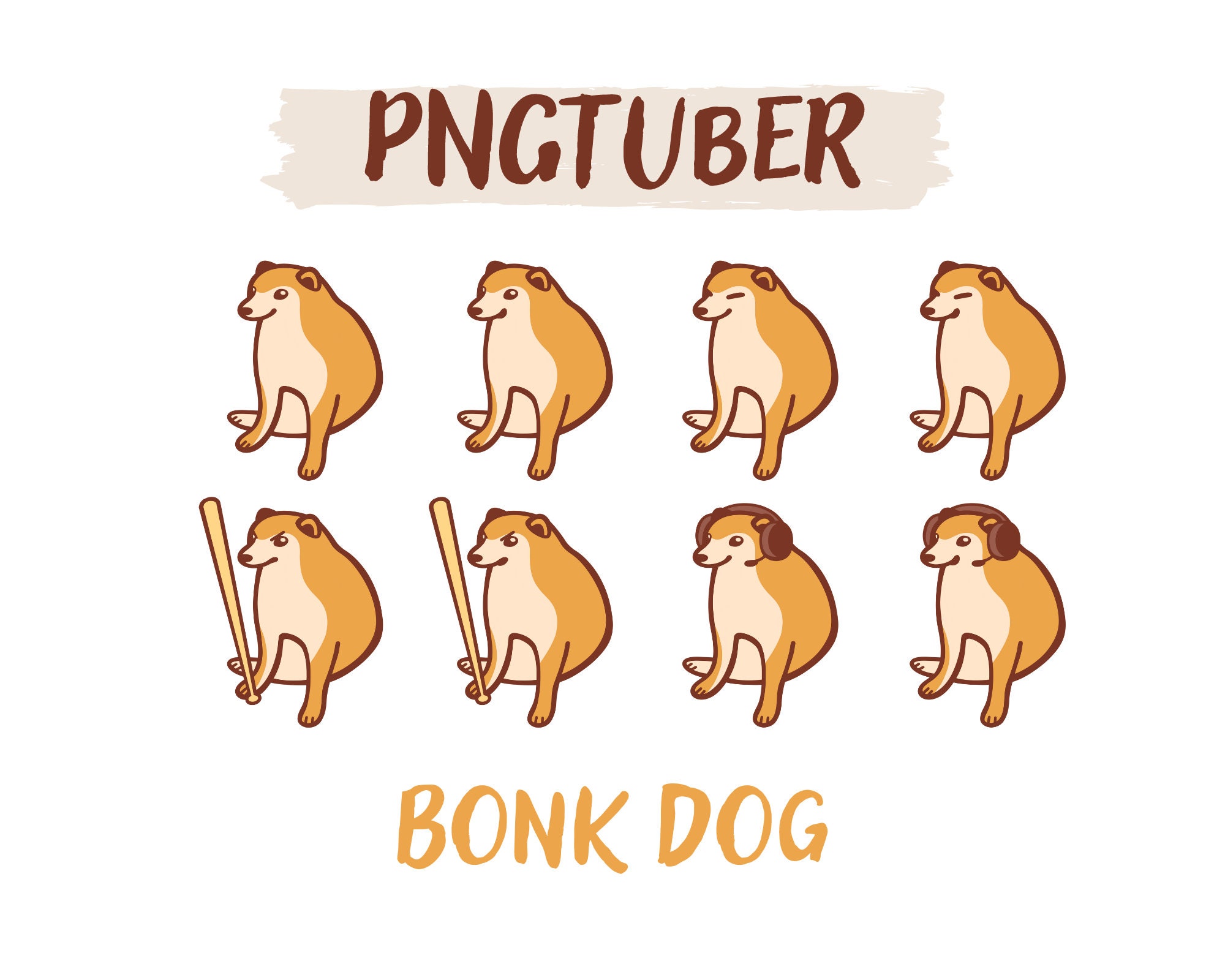 Bonk Dog Pngtuber | Meme Dog | Cute Vtuber Model | Chibi | Doggy ...