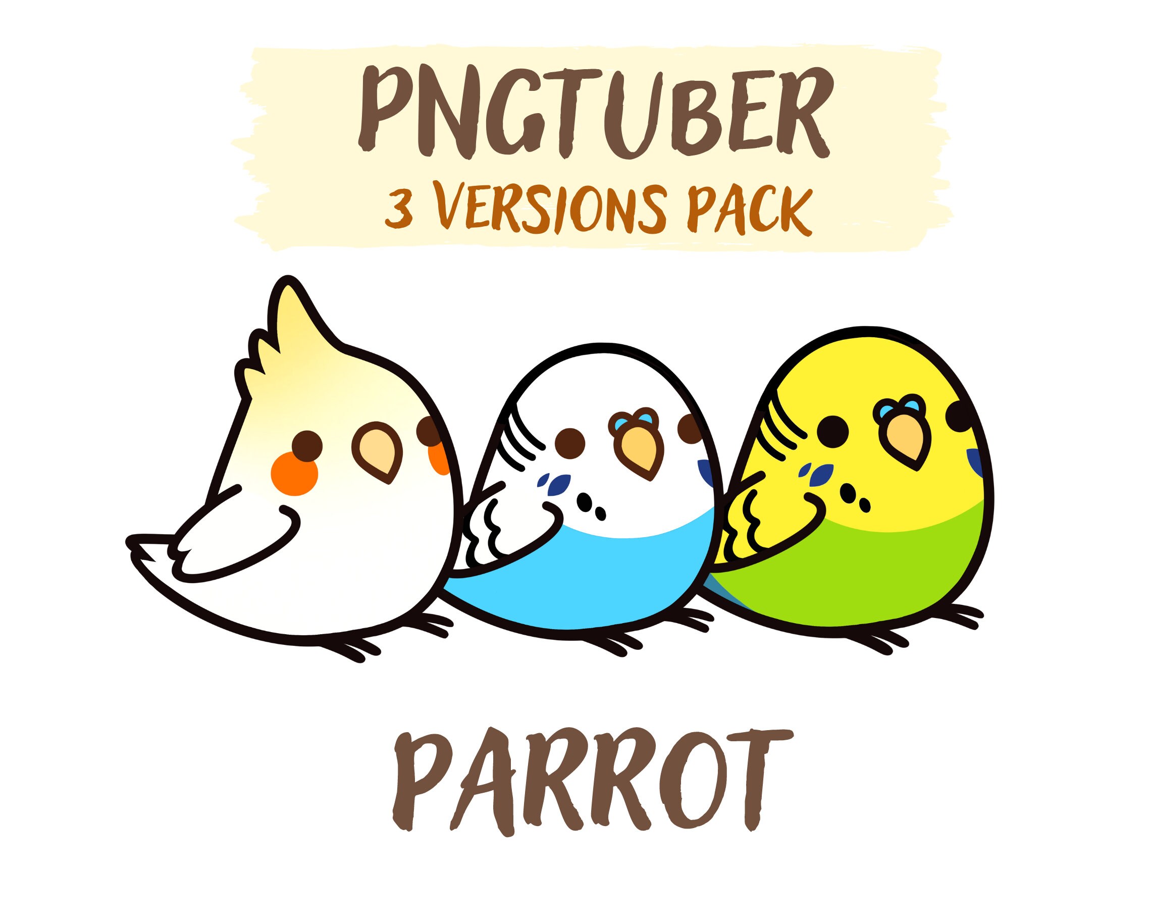 Parrot Pngtuber Pack Cute Vtuber Model Chibi Parrot Twitch Youtube ...