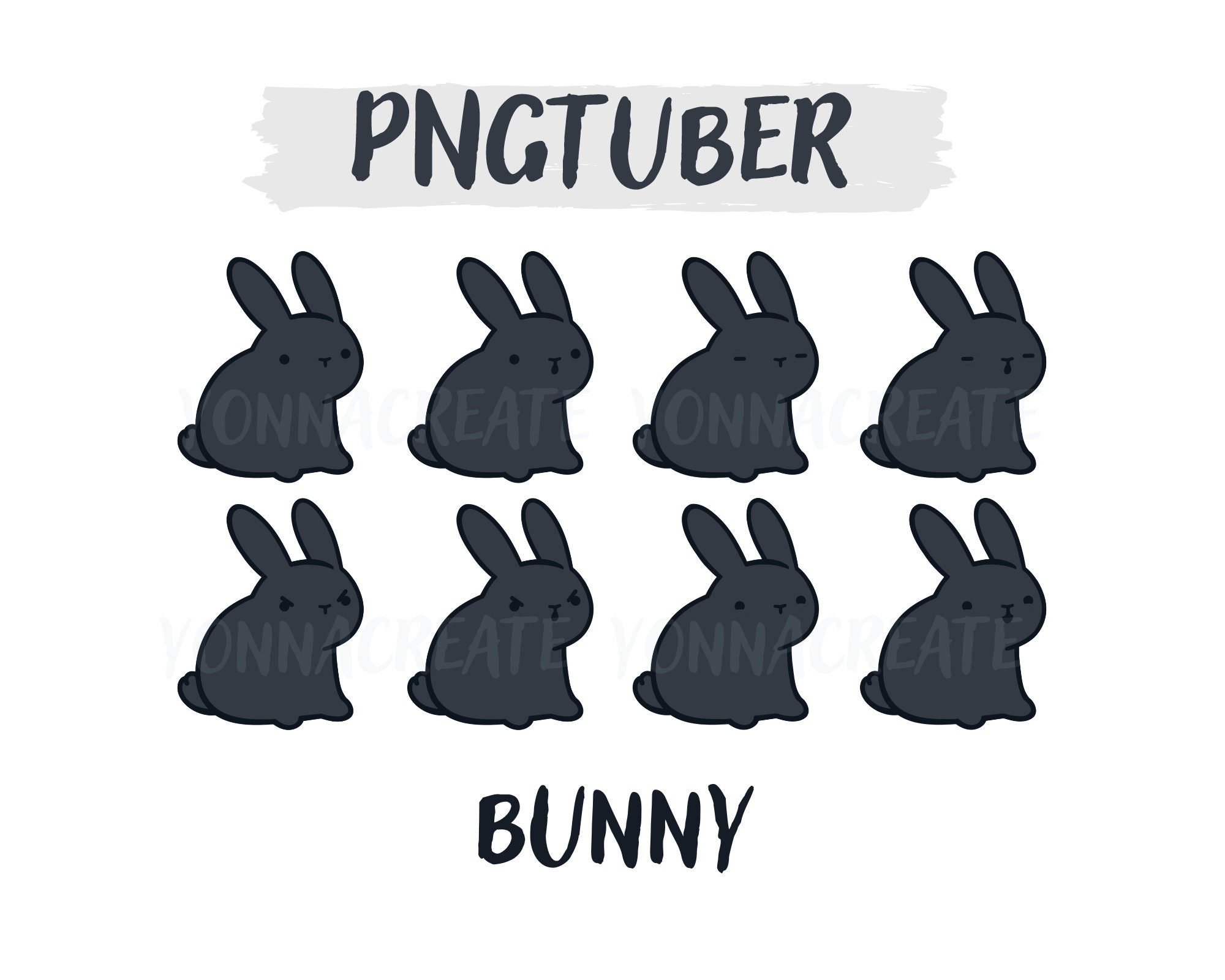 Bunny Pngtuber Pack | Cute Vtuber Model | Chibi | Bunny | Rabbit ...