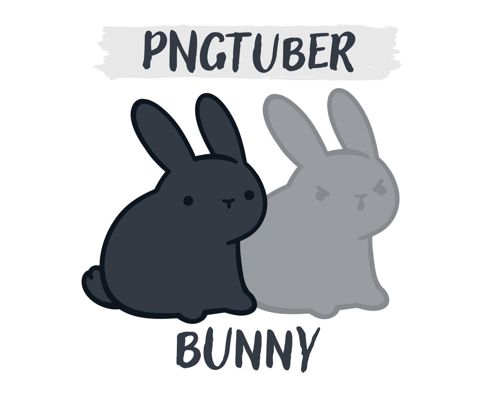 Black Bunny Pngtuber | Cute Vtuber Model | Chibi | Bunny | Rabbit ...