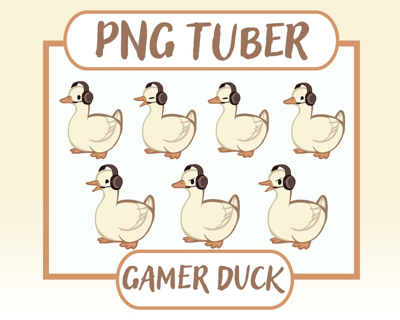 Gamer Duck Pngtuber | Cute Vtuber Model | Chibi | Duck | Twitch ...