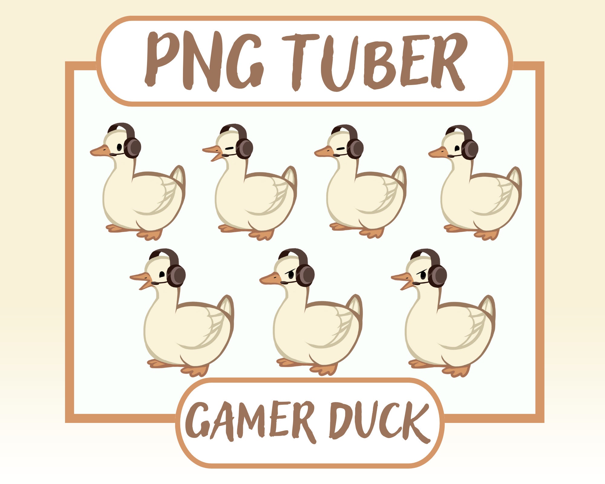 Gamer Duck Pngtuber | Cute Vtuber Model | Chibi | Duck | Twitch ...