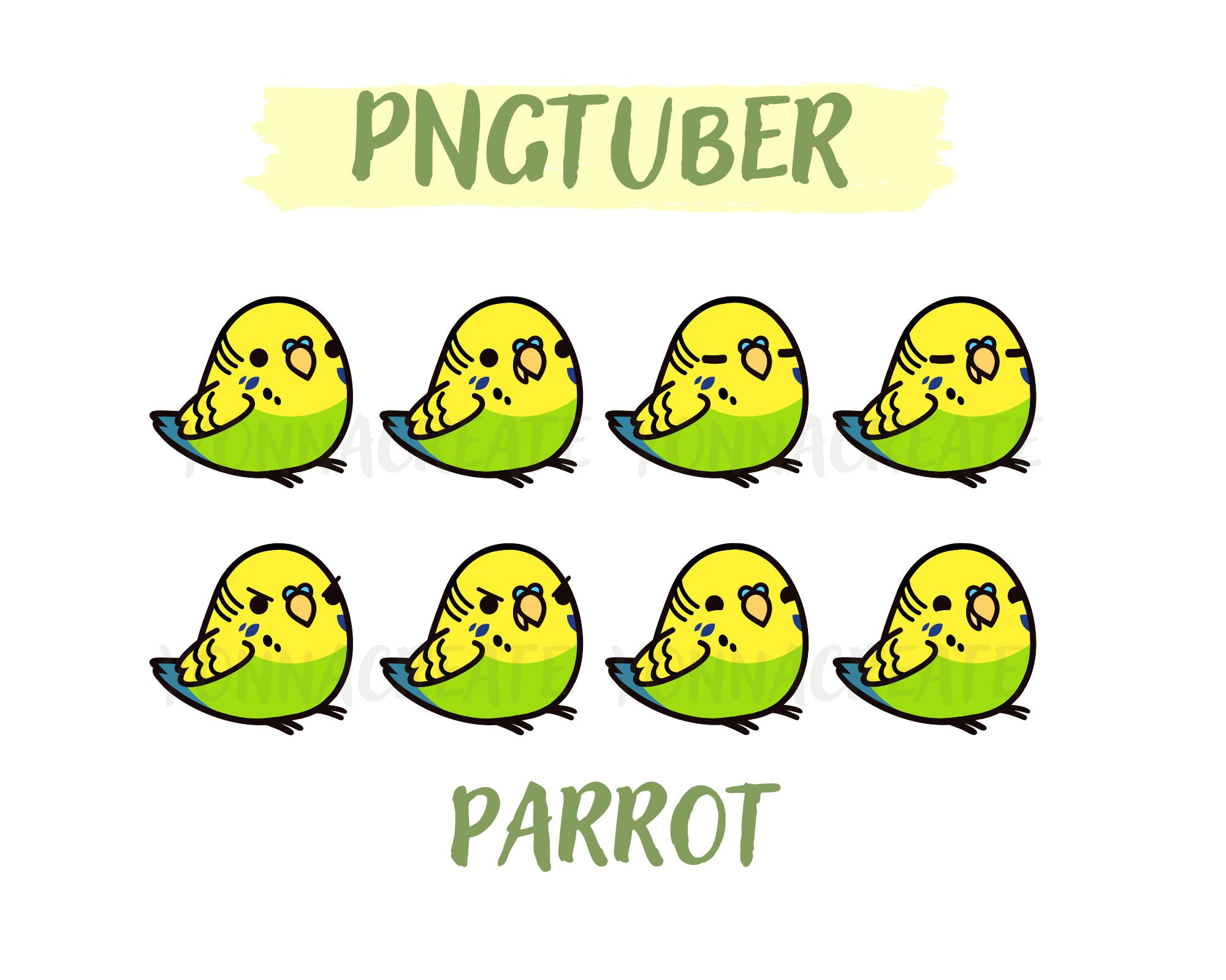 Parrot Pngtuber Cute Vtuber Model Chibi Parrot Twitch Youtube Stream ...