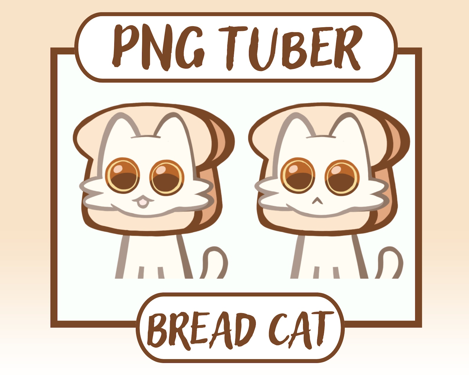 Bread Cat Pngtuber Cute Vtuber Model Chibi Kitty Twitch Youtube Stream ...