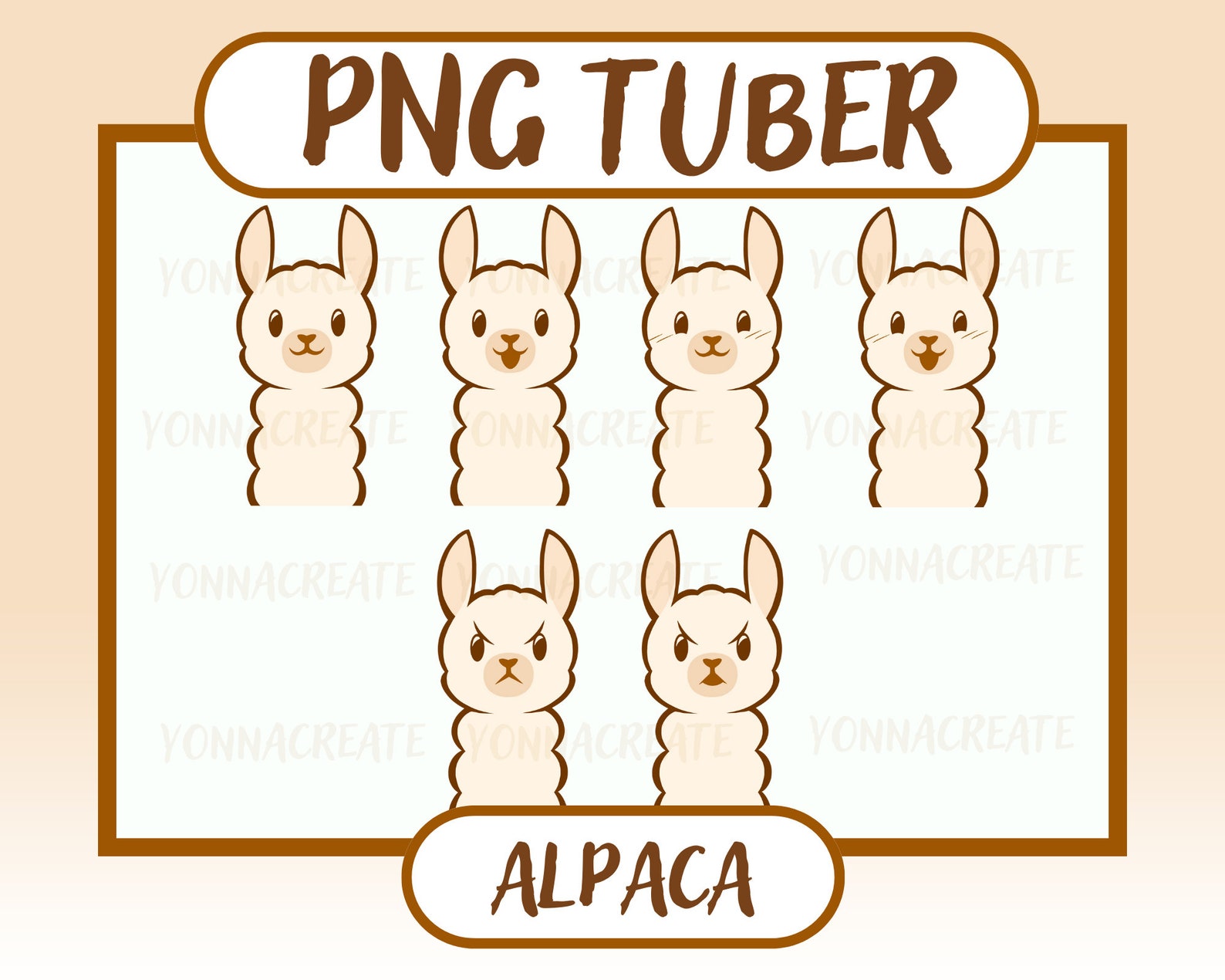 Alpaca Pngtuber | Pngtuber | Cute Vtuber Model | Chibi | Llama | Alpaca ...