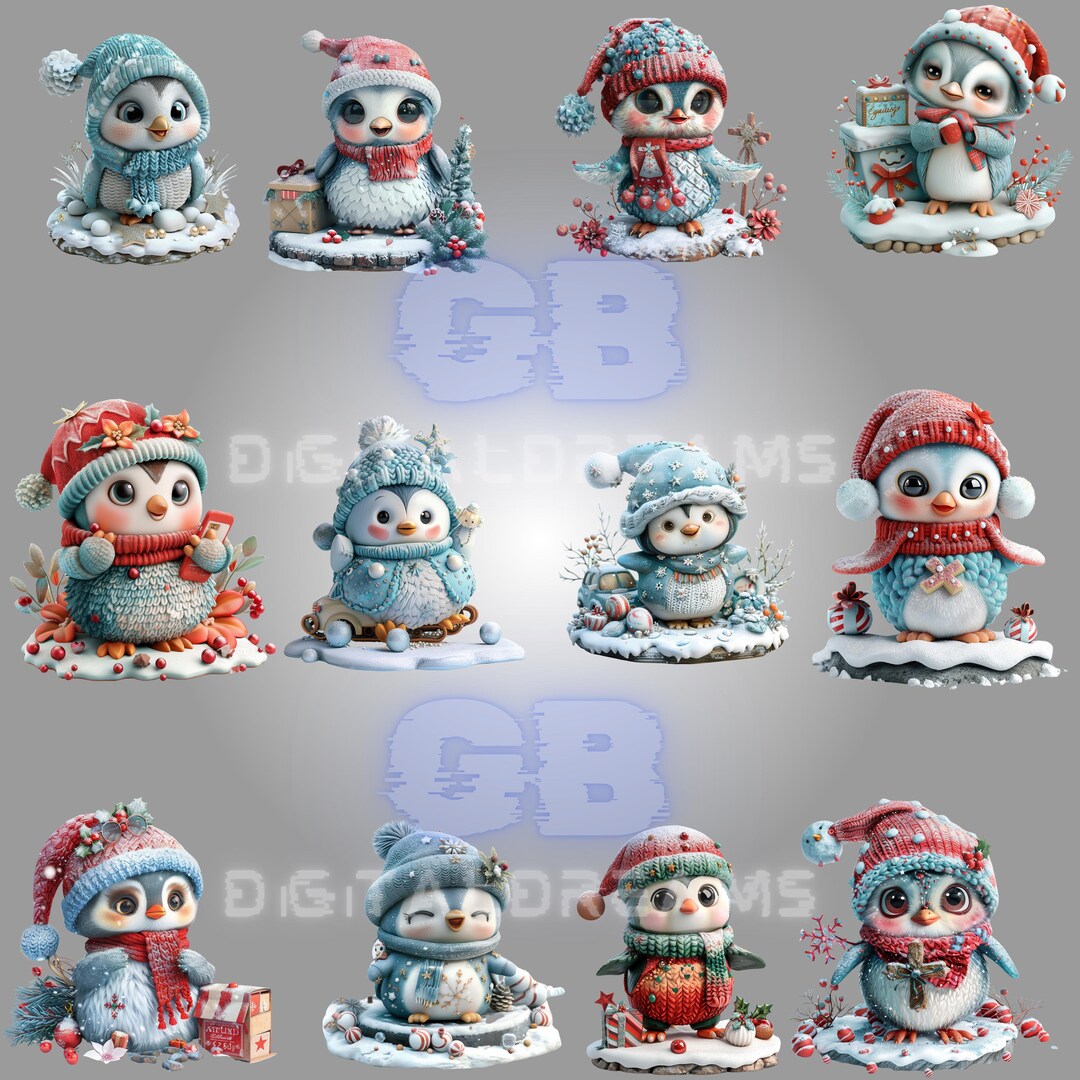 21 Penguin Cute Christmas Clipart Christmas Penguins PNG, Holiday ...