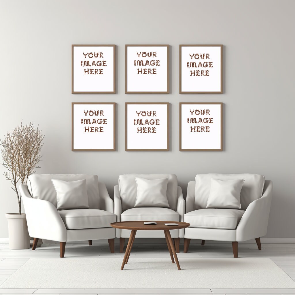 6 Frame Mock up Wall Art 3 Frame Mockup, PSD Wall Mockup Frame, Boho ...