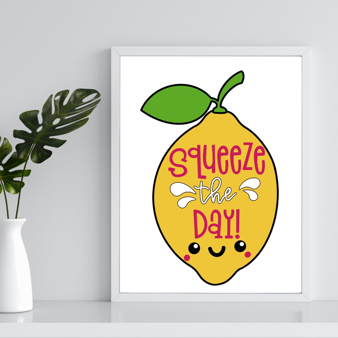 Squeeze the Day Lemon Poster - Etsy