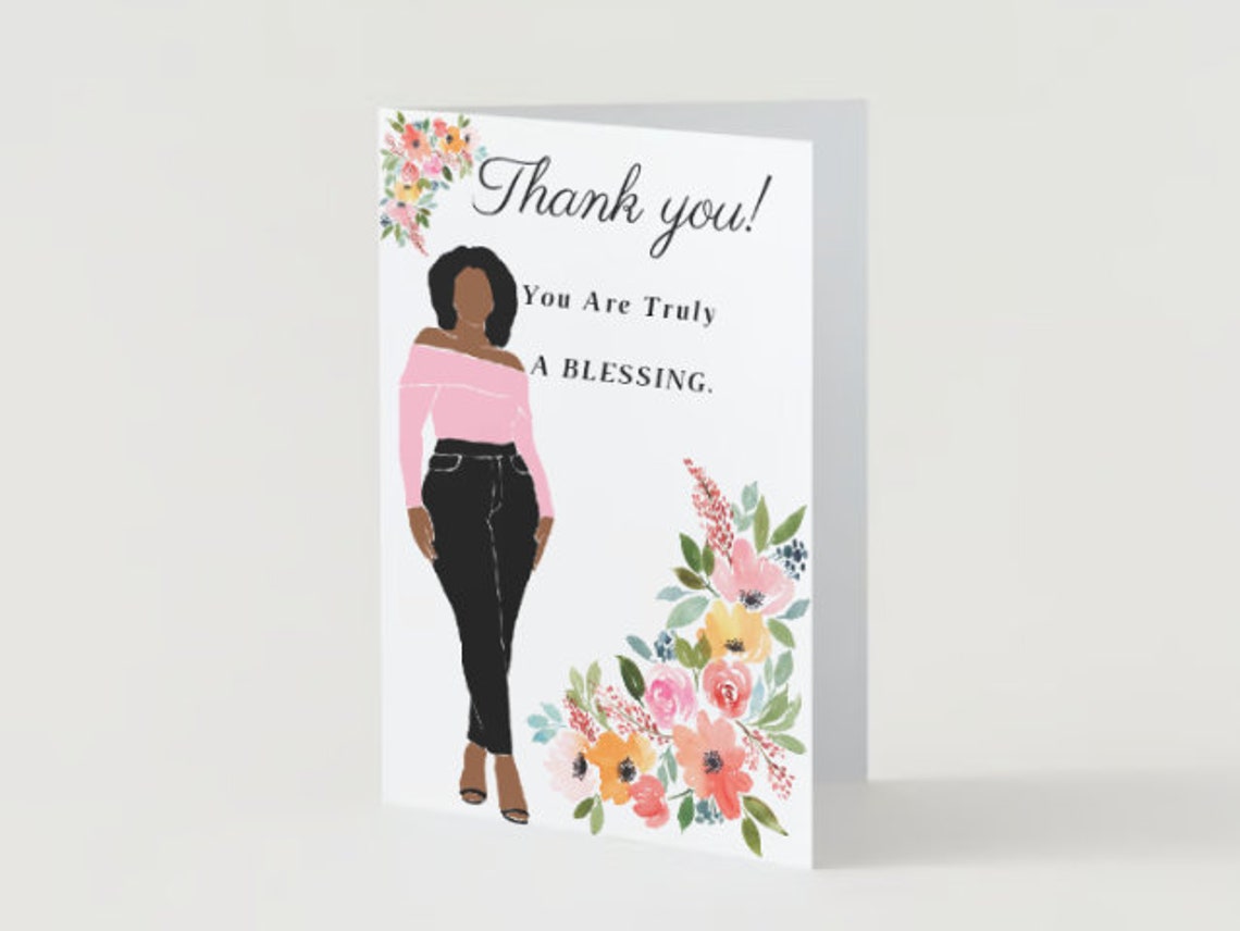 You Are Truly A Blessing Thank You Card for African American - Etsy