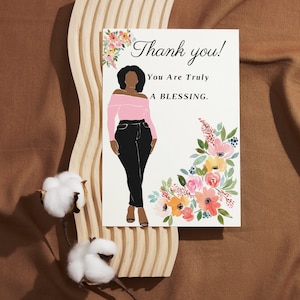 You Are Truly A Blessing Thank You Card for African American - Etsy