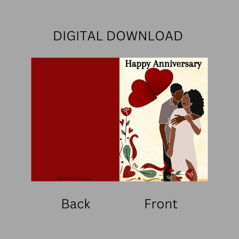 African American Couples Happy Anniversary Card - Etsy