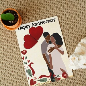 African American Couples Happy Anniversary Card - Etsy