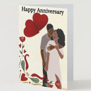 African American Couples Happy Anniversary Card - Etsy