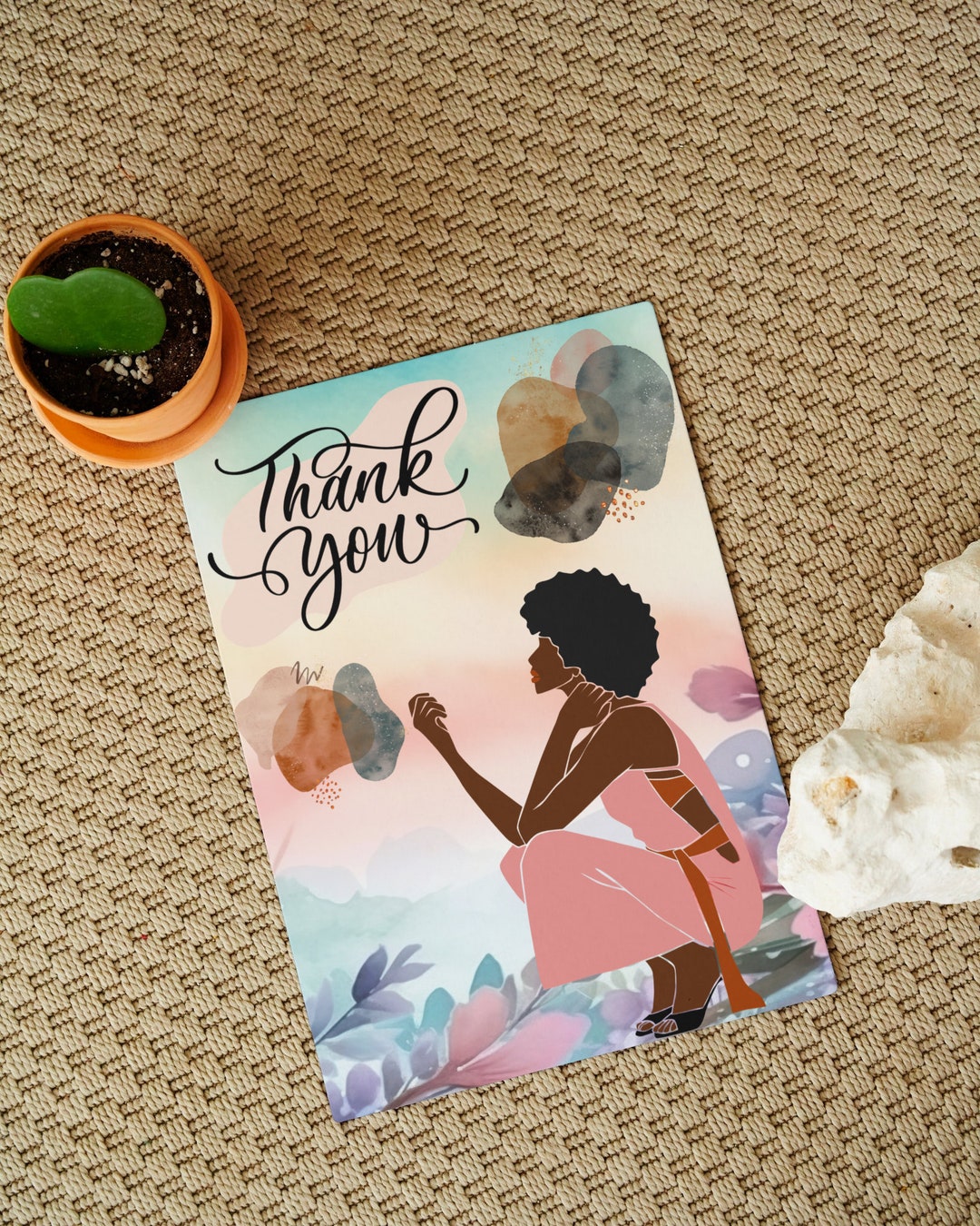 Thank You Greeting Card for African American Women - Etsy