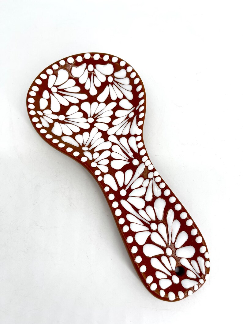 Mexican Ceramic Spoon Rest in Brown, Black or Pink - Etsy